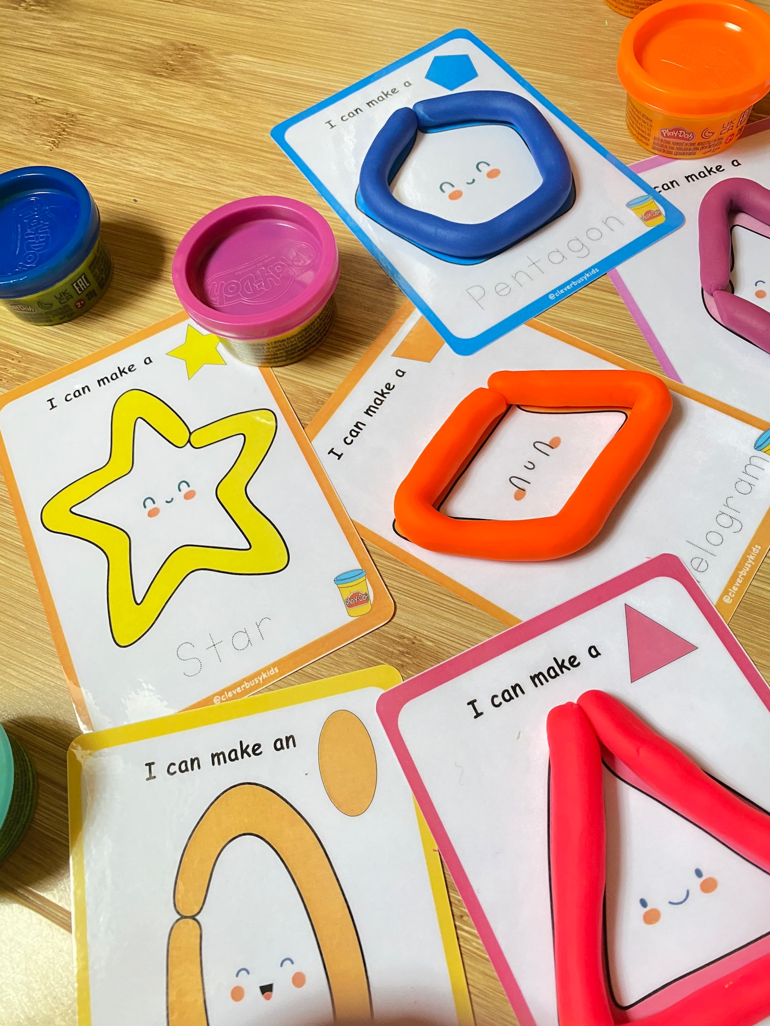 Shapes Play Dough Mats, Printable Montessori Play Doh Activity ...