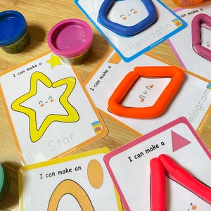 Shapes Play Dough Mats, Printable Montessori Play Doh Activity ...