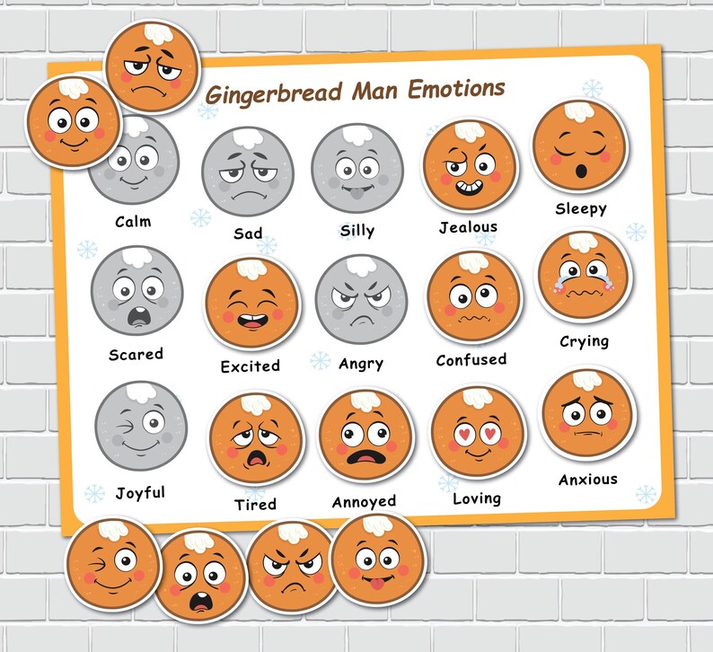 Gingerbread Man Emotions Activity for Kids, Preschool Printables ...