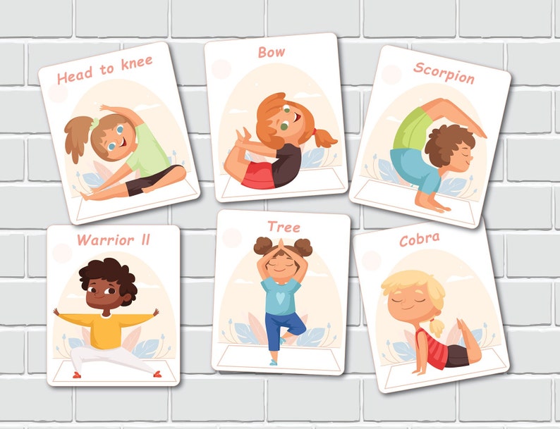 Kids Yoga Cards Yoga Poses Flashcards Printable Cards for - Etsy
