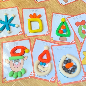 Christmas Play Dough Mats, Printable Play Doh, Visual Cards, Toddler ...