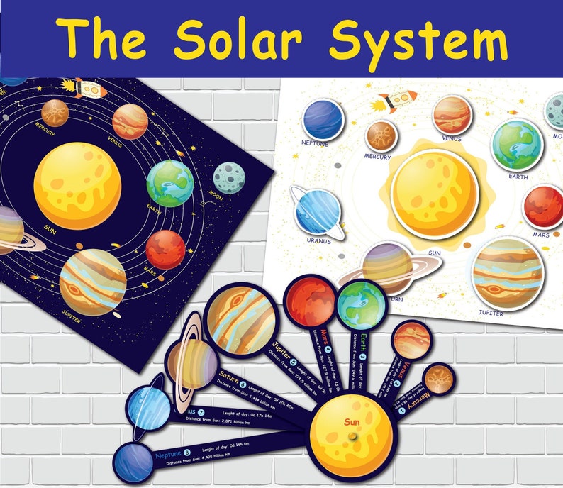Solar System Printable Activity Outer Space Study Preschool - Etsy