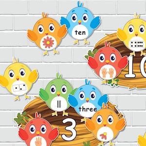 Birds Numbers Matching Activity, Preschool Math Centers, Toddler Quiet ...