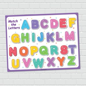 Alphabet Matching Activity, Busy Book Page, Learning Binder, Homeschool ...