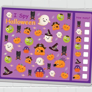 I Spy Halloween Activity for Toddlers, Preschool Look and Find Counting ...