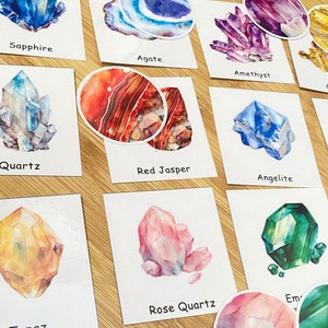 Gemstones Pattern Matching Cards, Minerals and Crystals, Geology Rocks ...