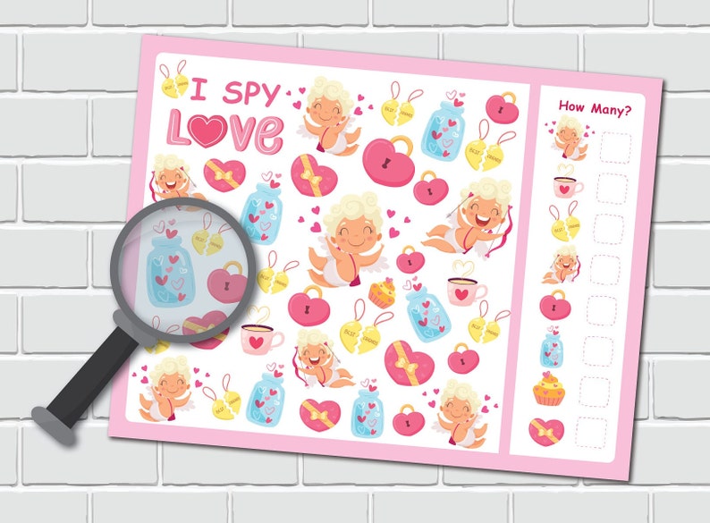 I Spy Valentine's Day Look and Find Counting Game - Etsy