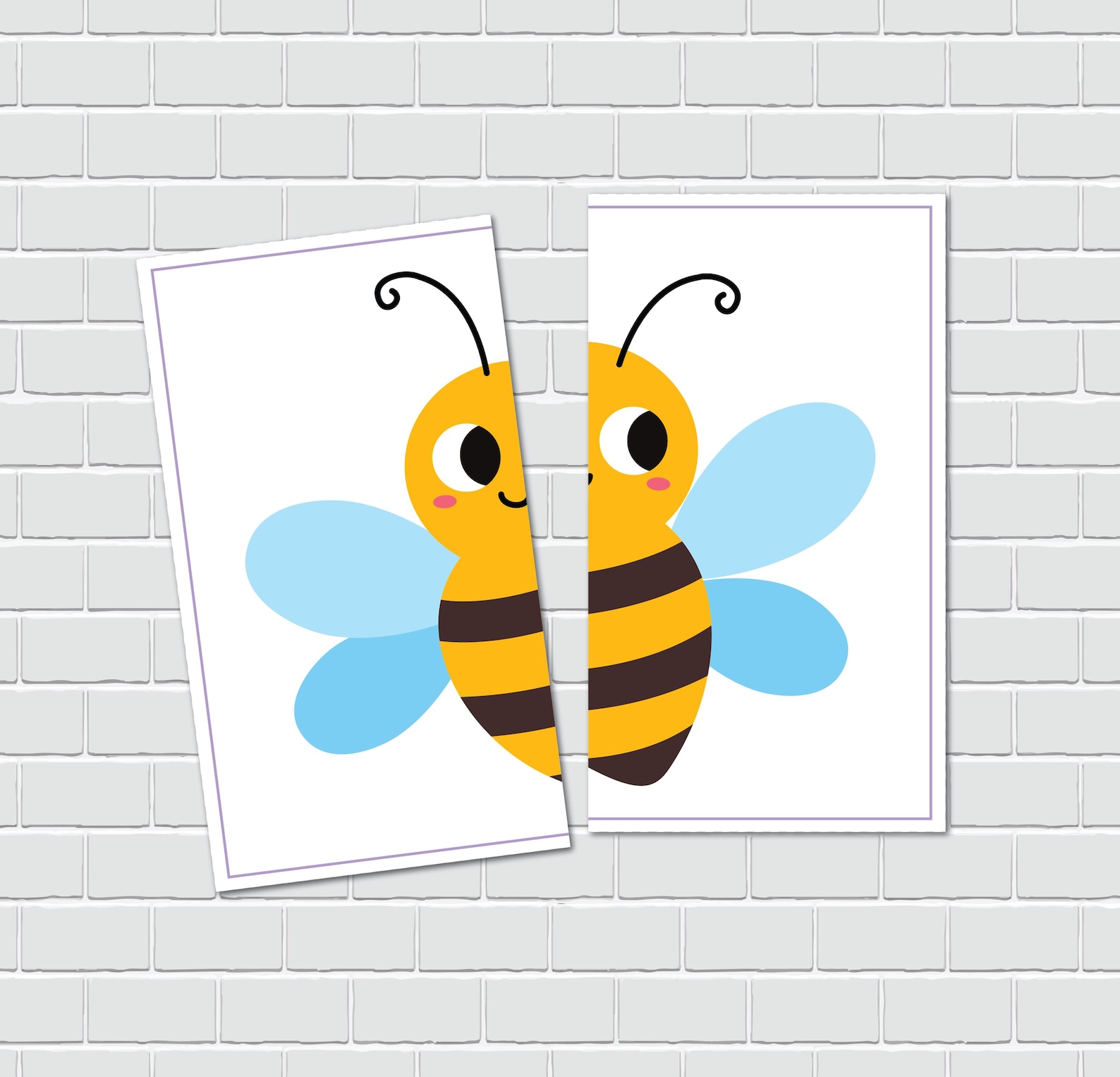 Bugs Matching Game, Symmetry Cards, Toddler Matching Activity ...