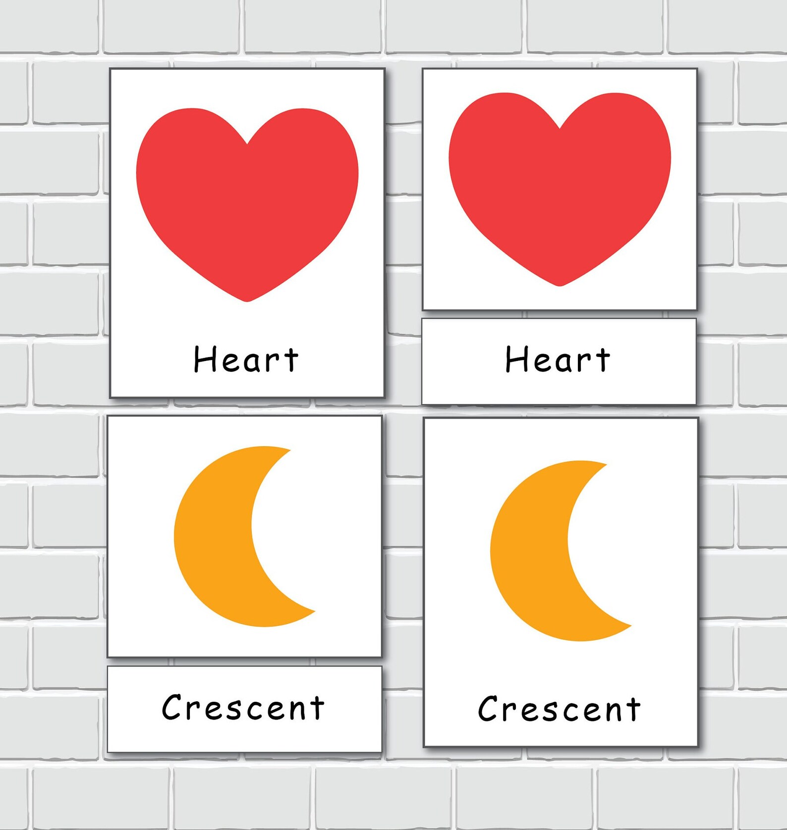 2D Shapes Flashcards, 3 Part Flash Cards, Geometric Shapes, Montessori ...