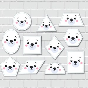 Polar Bear 2D Shapes Matching Activity, Winter Busy Book (digital ...