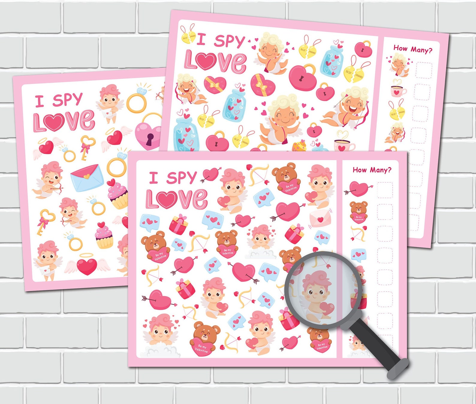 I Spy Valentine's Day, Look and Find Counting Game, Toddler Printables ...