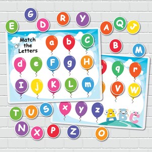 Alphabet Matching Game for Kids. Toddler Printable ABC Learning ...