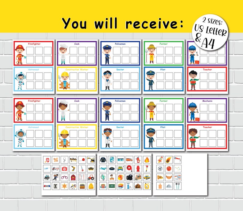 Community Helpers Preschool Sorting Mats. Professions - Etsy