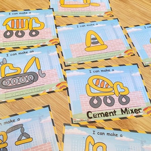 Construction Play Dough Mats, Trucks Printable Play Doh, Preschool ...