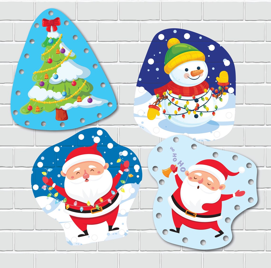 Christmas Lacing Cards, Preschool Fine Motor Skills Activity, Toddler ...