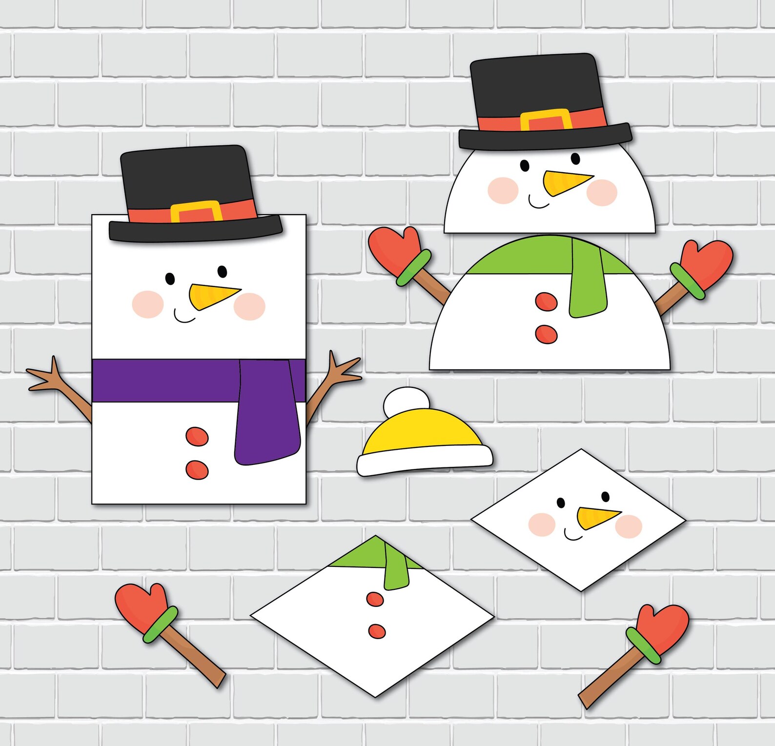 Build a Shape Snowman, 2D Shapes, Winter Busy Book, Special Education ...