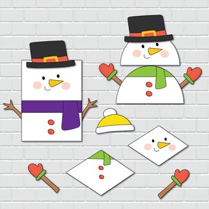 Build a Shape Snowman, 2D Shapes, Winter Busy Book, Special Education ...