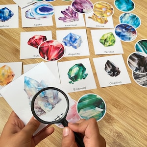 Gemstones Pattern Matching Cards, Minerals and Crystals, Geology Rocks ...