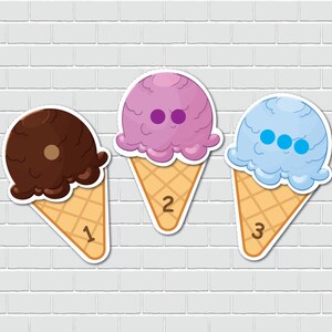 Ice Cream Numbers Matching Activity. Toddlers Sort and Match Game. Math ...