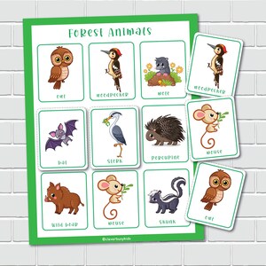 Forest Animals Busy Book Pages, Toddler Quiet Time Activity, Preschool ...