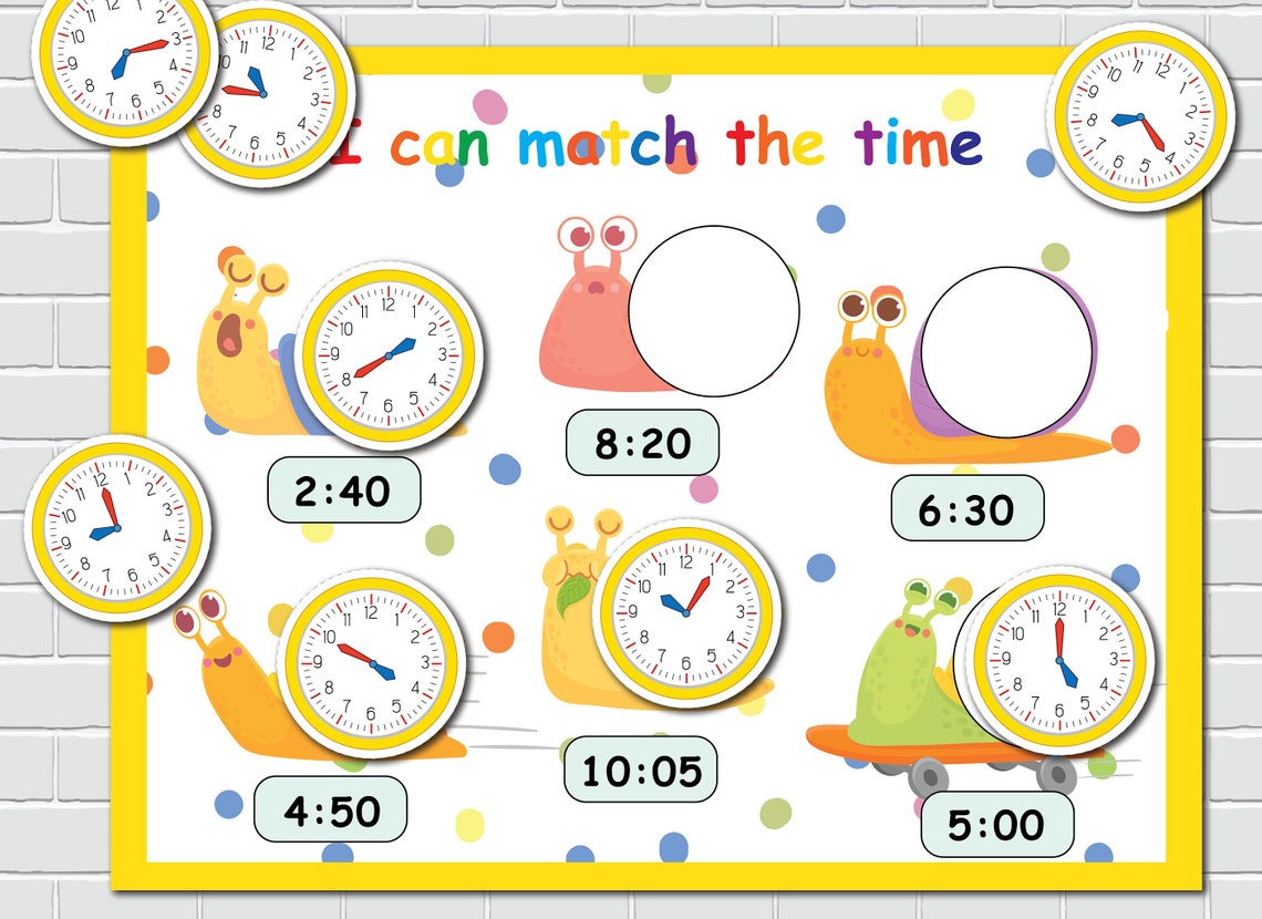Printable Clock Telling Time Learning Activities Preschool - Etsy