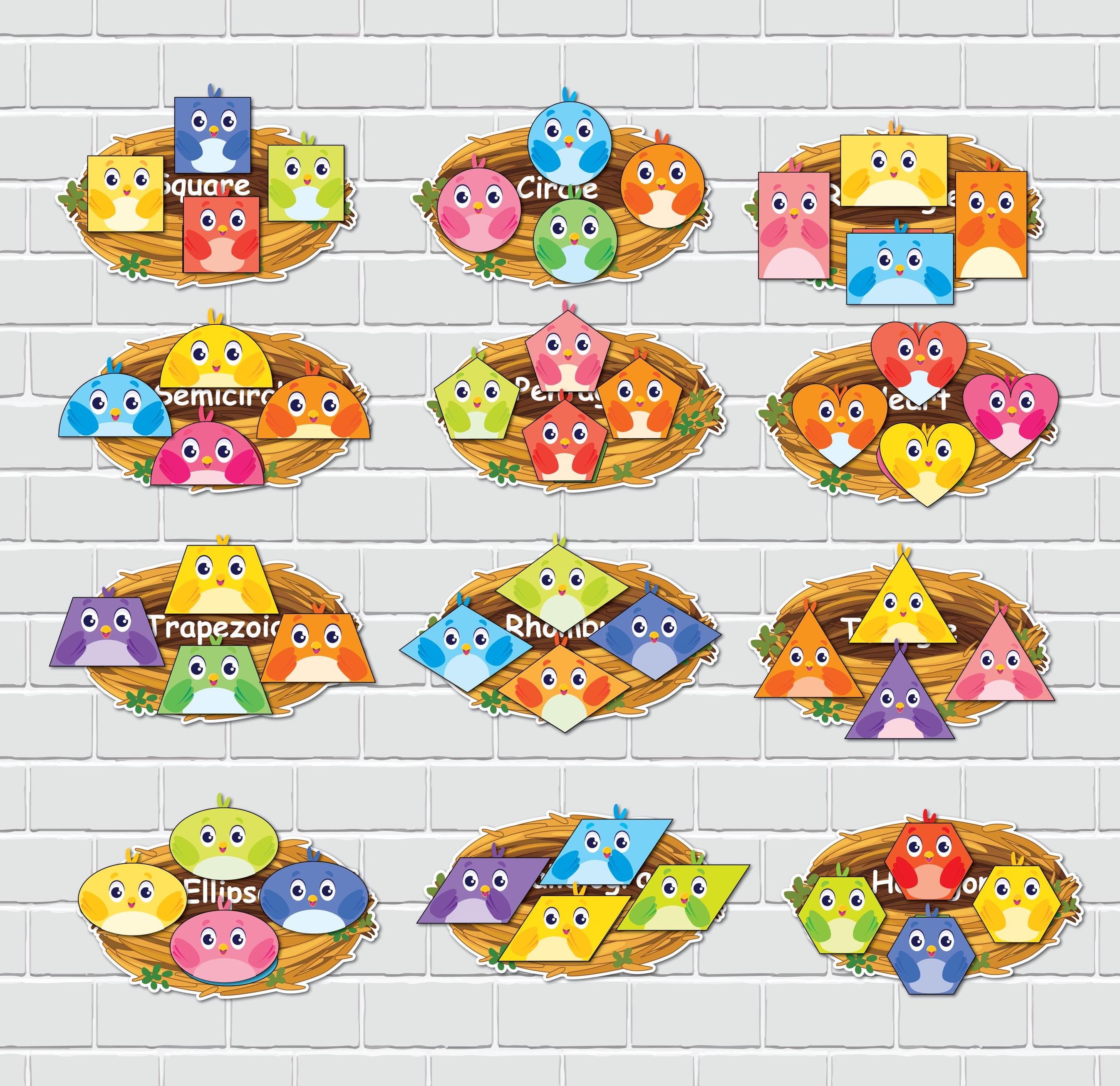 Birds Shapes Sorting Activity, 2D Shapes Center, Summer Busy Book Page ...