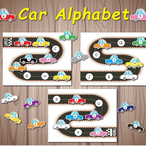 Cars Alphabet Matching Activity ABC Busy Book Pages Toddler - Etsy