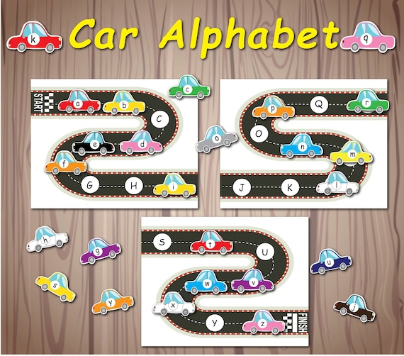Cars Alphabet Matching Activity ABC Busy Book Pages Toddler - Etsy