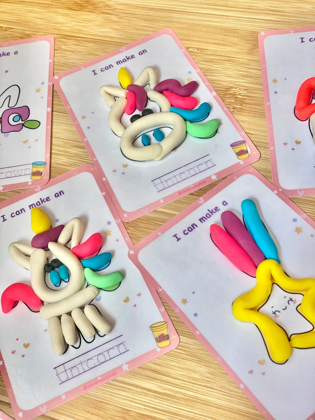 Unicorn Play Doh Mats, Printable Play Dough, Toddler Activities ...