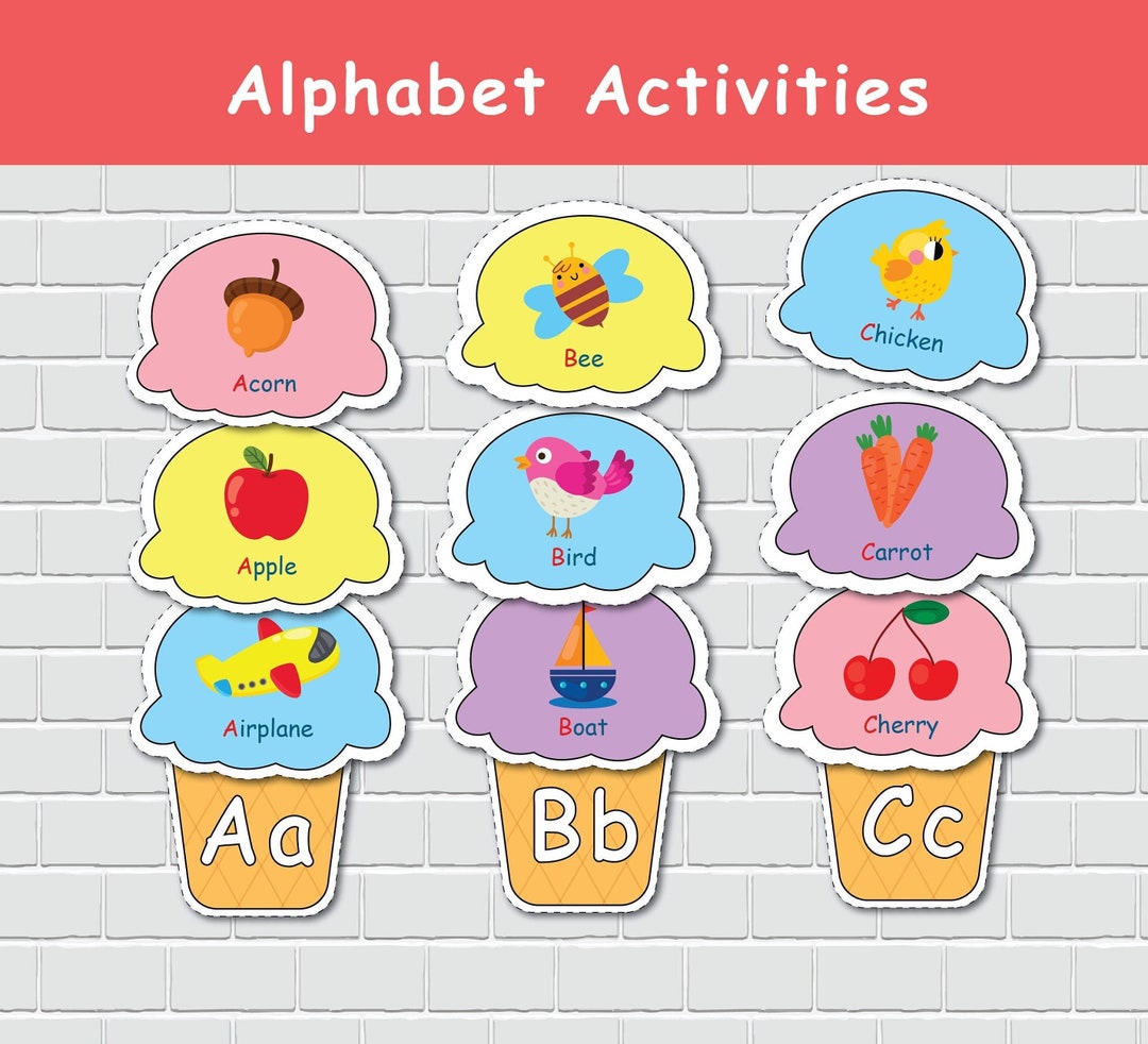 Ice Cream Alphabet Matching Activity. ABC Busy Book. Learning ...
