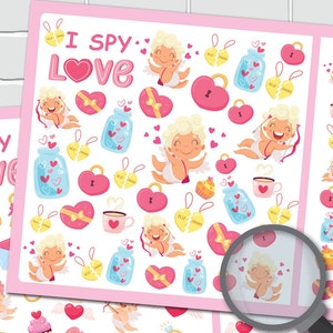 I Spy Valentine's Day, Look and Find Counting Game, Toddler Printables ...