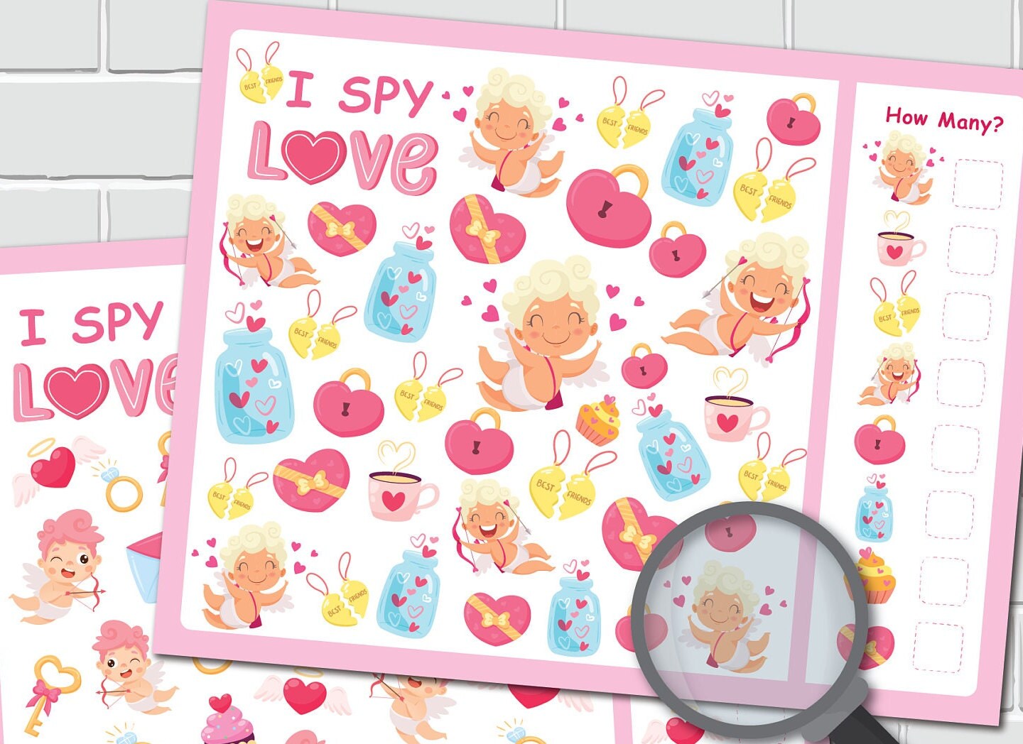 I Spy Valentine's Day Look and Find Counting Game - Etsy