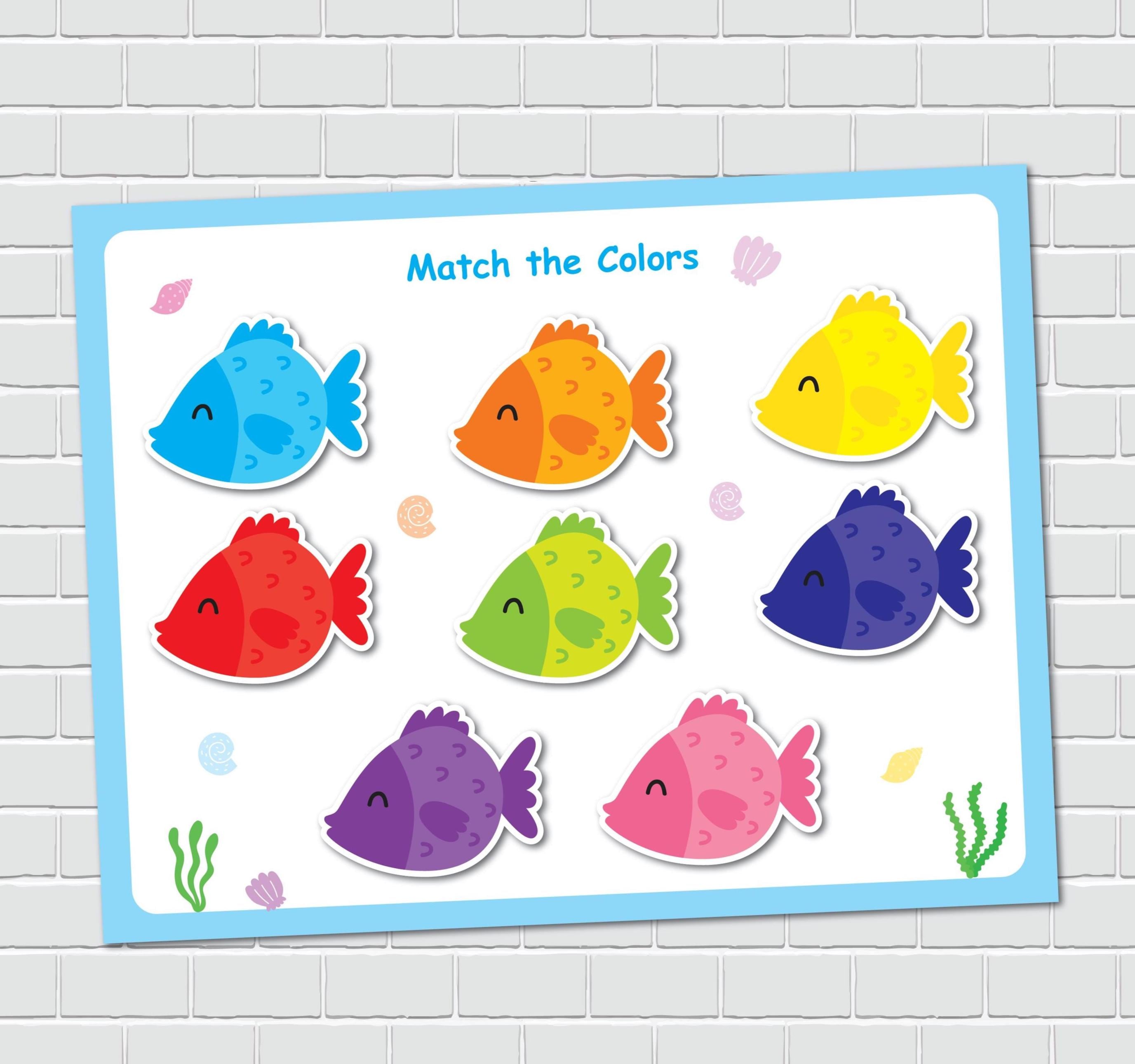 Fish Color Matching Activity for Kids, Toddler Color Printables - Etsy