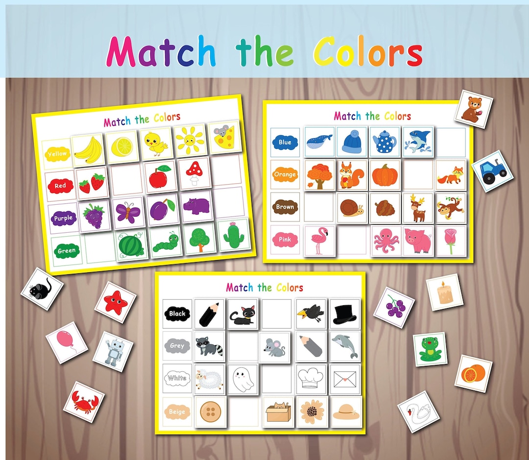 Color Matching Toddler Activity, Color Sorting Game, Busy Book ...