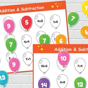 Preschool Math Activities Addition and Subtraction Practice for ...