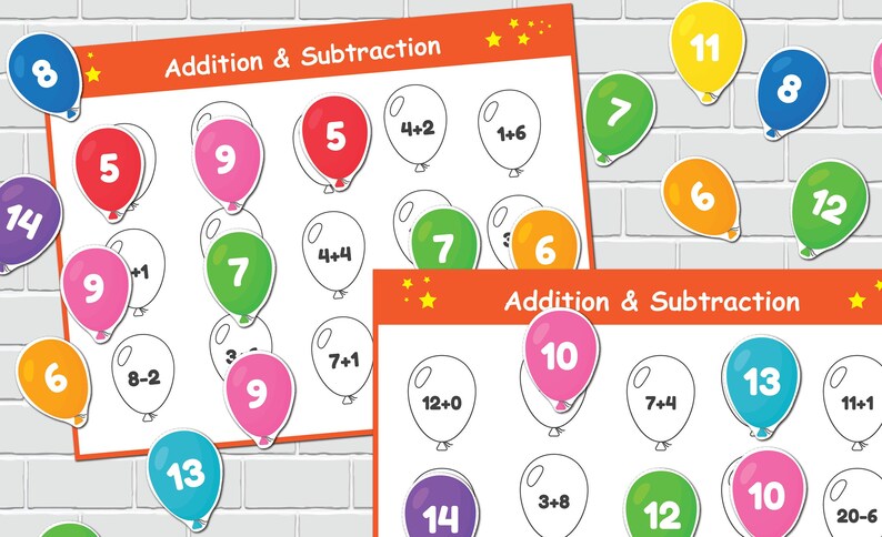 Preschool Math Activities Addition and Subtraction Practice - Etsy