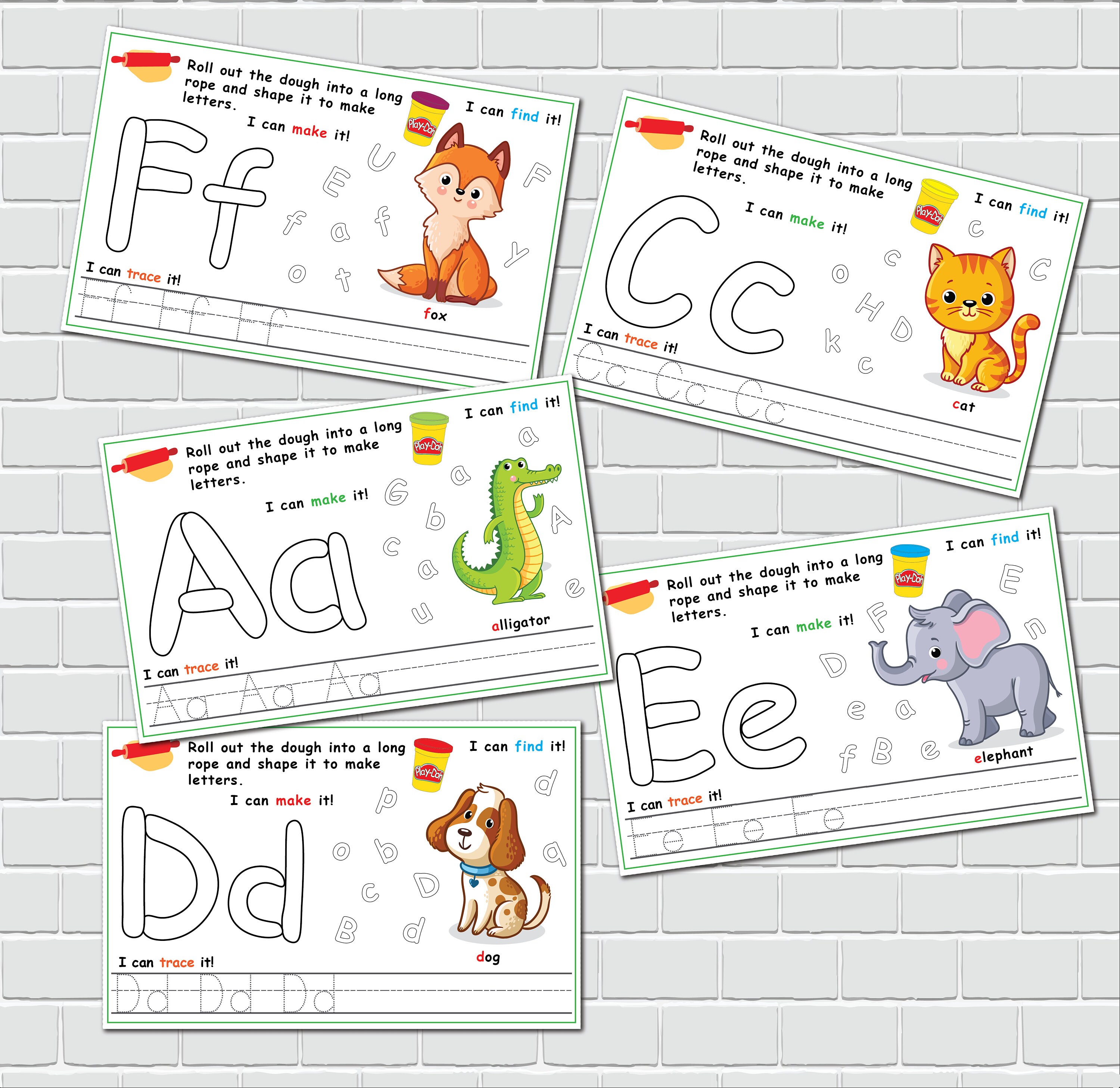 Alphabet Play Dough Mats ABC Printable Play Doh Preschool - Etsy UK