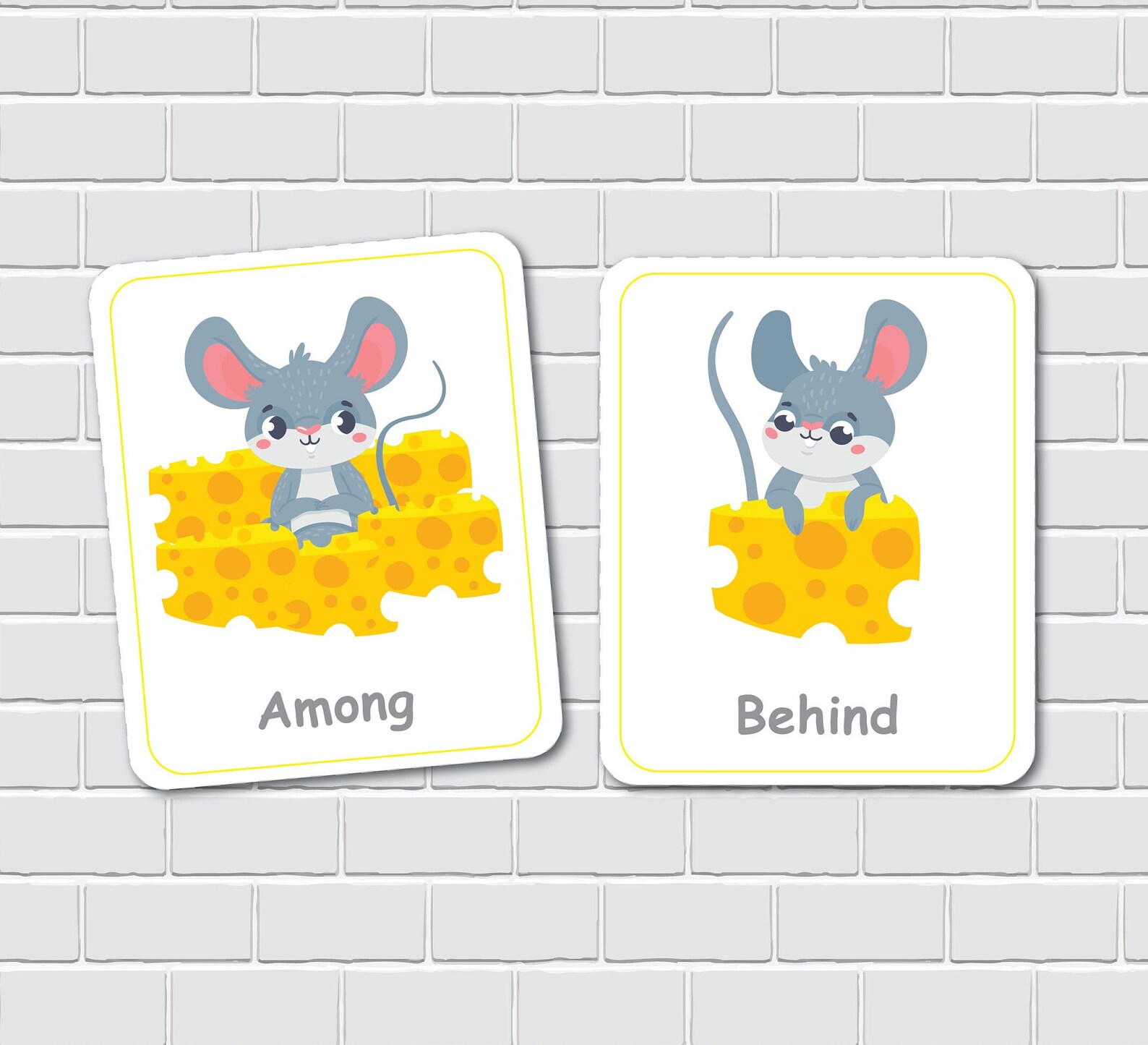 Prepositions Flashcards, English Positional Words, Printable Activity ...