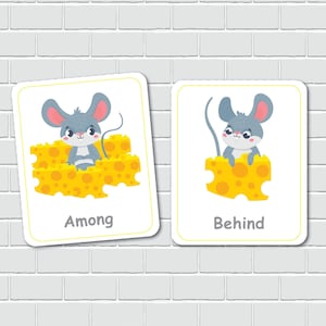 Prepositions Flashcards, English Positional Words, Printable Activity ...