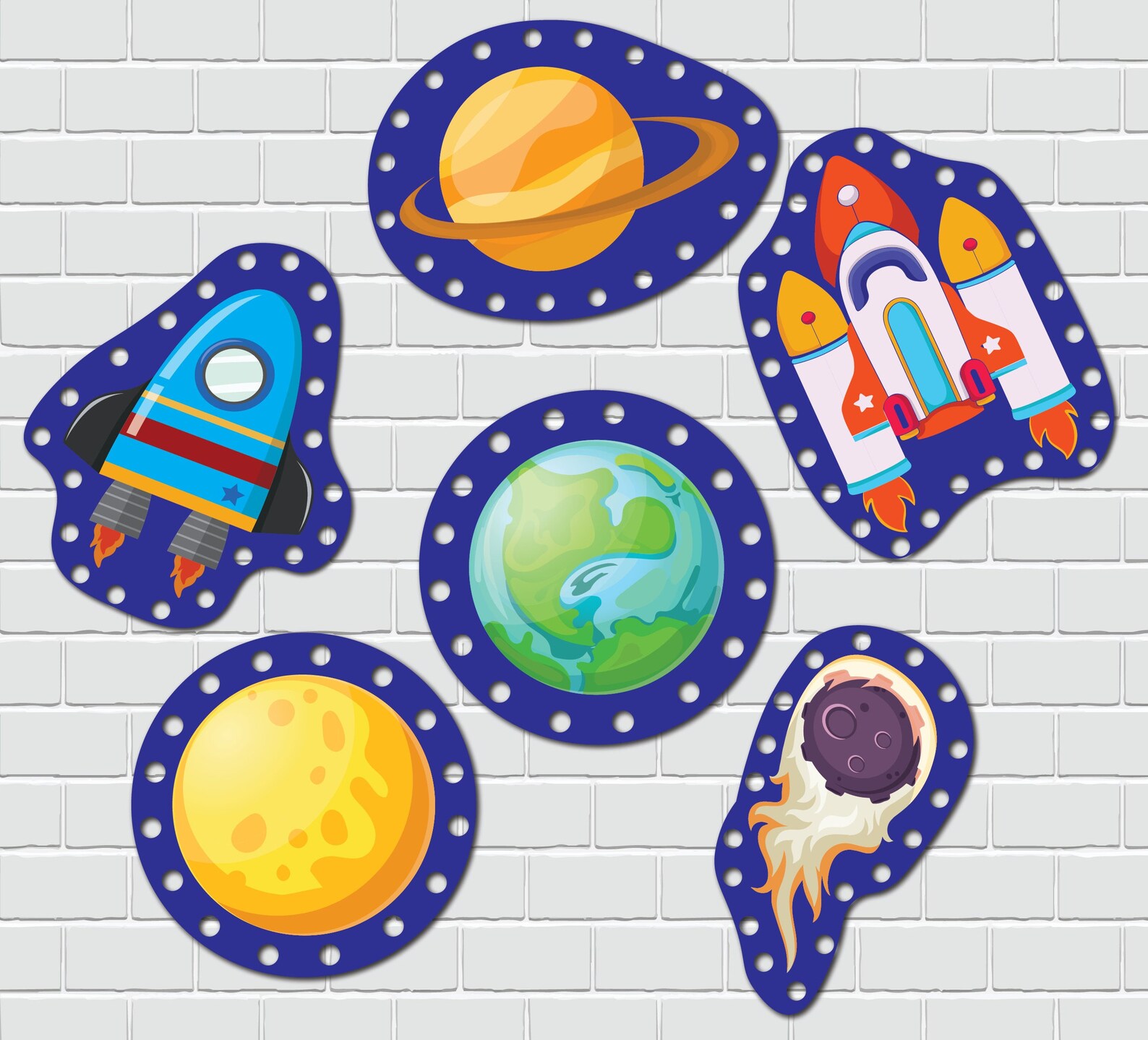 Space Lacing Cards, Preschool Fine Motor Skill Activity, Universe Theme ...