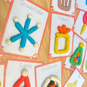 Christmas Play Dough Mats, Printable Play Doh, Visual Cards, Toddler ...