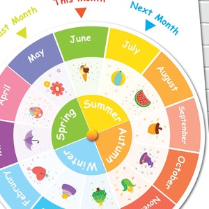Months of the Year & Seasons Wheel Worksheet, Circle Time Activity, Pre ...
