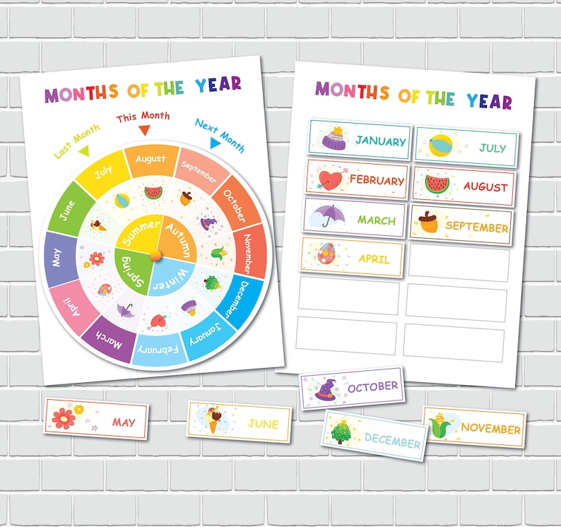 Months of the Year & Seasons Wheel Worksheet, Circle Time Activity, Pre ...