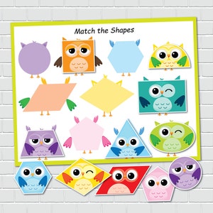 Shape Matching Activity, 2D Shapes, Spring Busy Book Page, File Folder ...
