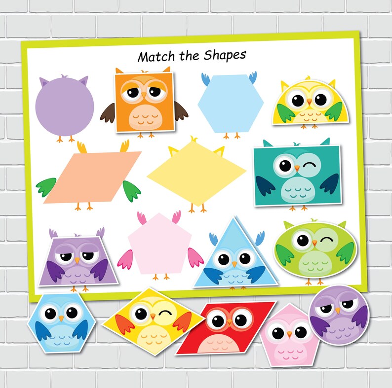 Shape Matching Activity, 2D Shapes, Spring Busy Book Page, File Folder ...