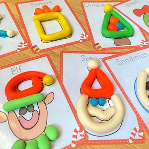 Christmas Play Dough Mats, Printable Play Doh, Visual Cards, Toddler ...
