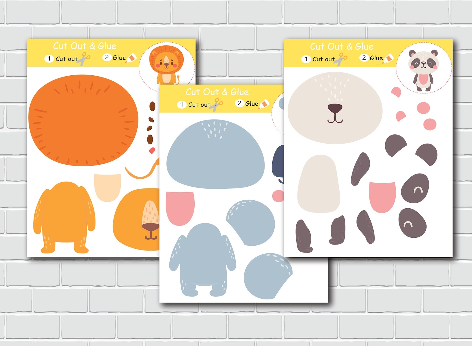 Cut Out and Glue Crafts for Kids. Scissors Skills Activity. Fine Motor ...