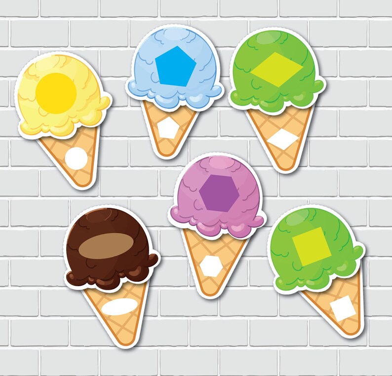 Ice Cream Shapes Matching Activity. Toddlers Sort and Match Game ...