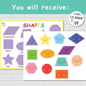 Shapes Matching Actvity. Toddlers Sort and Match Game. Preschool ...