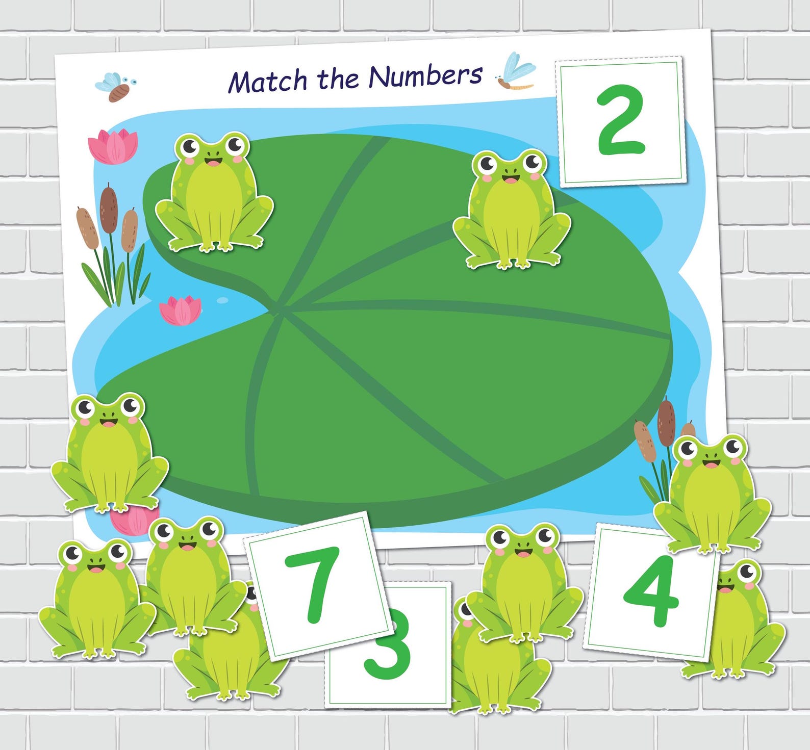Frog Counting Activity, Spring Busy Book, Matching Numbers, Pre-k ...
